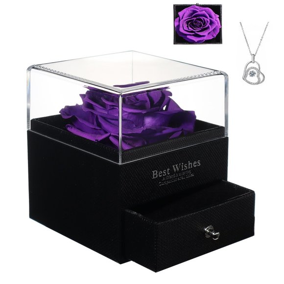 ilovesunset | Accessories | Purple Preserved Real Rose With Sterling ...